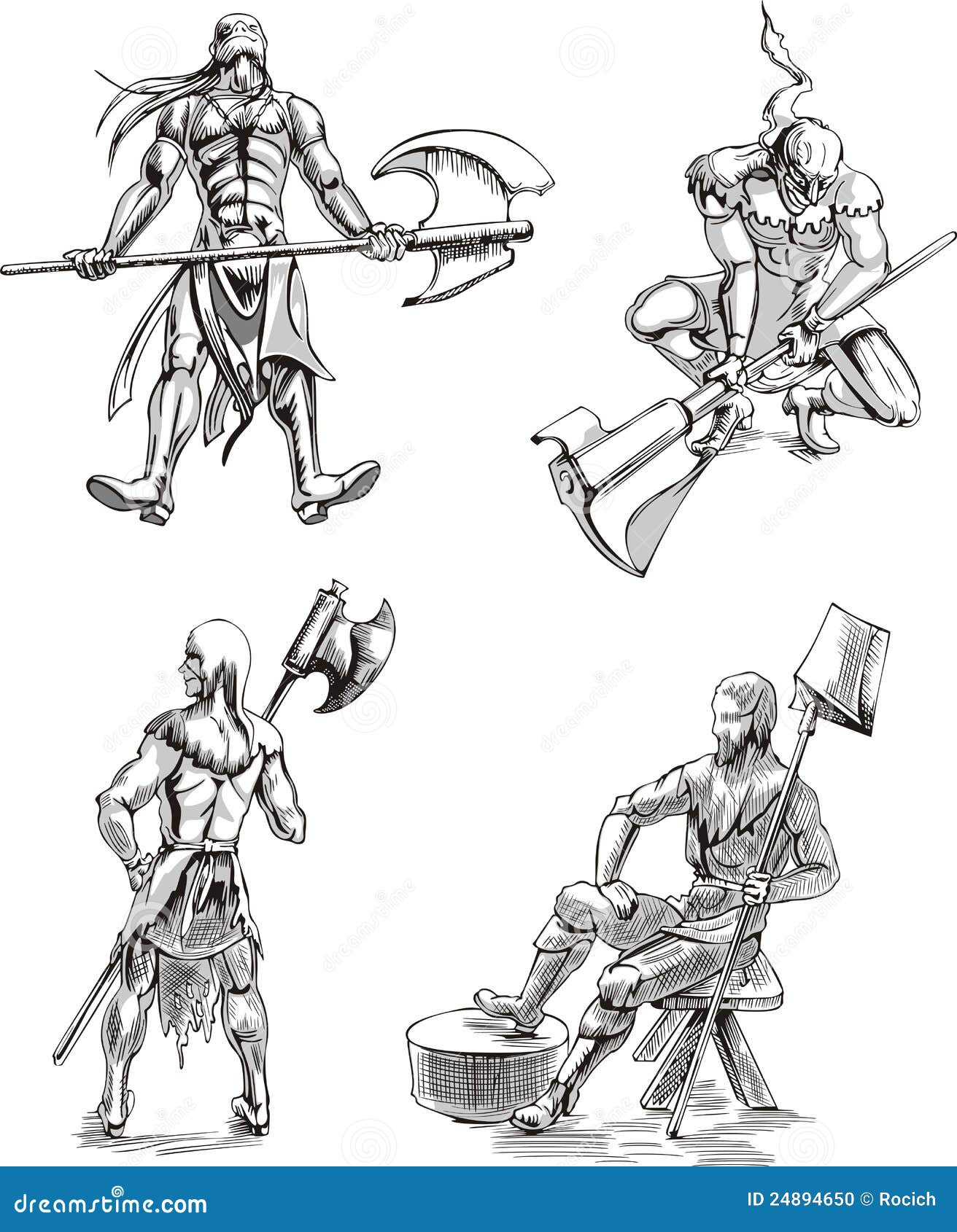 Executioner Sketches stock vector. Illustration of killer - 24894650