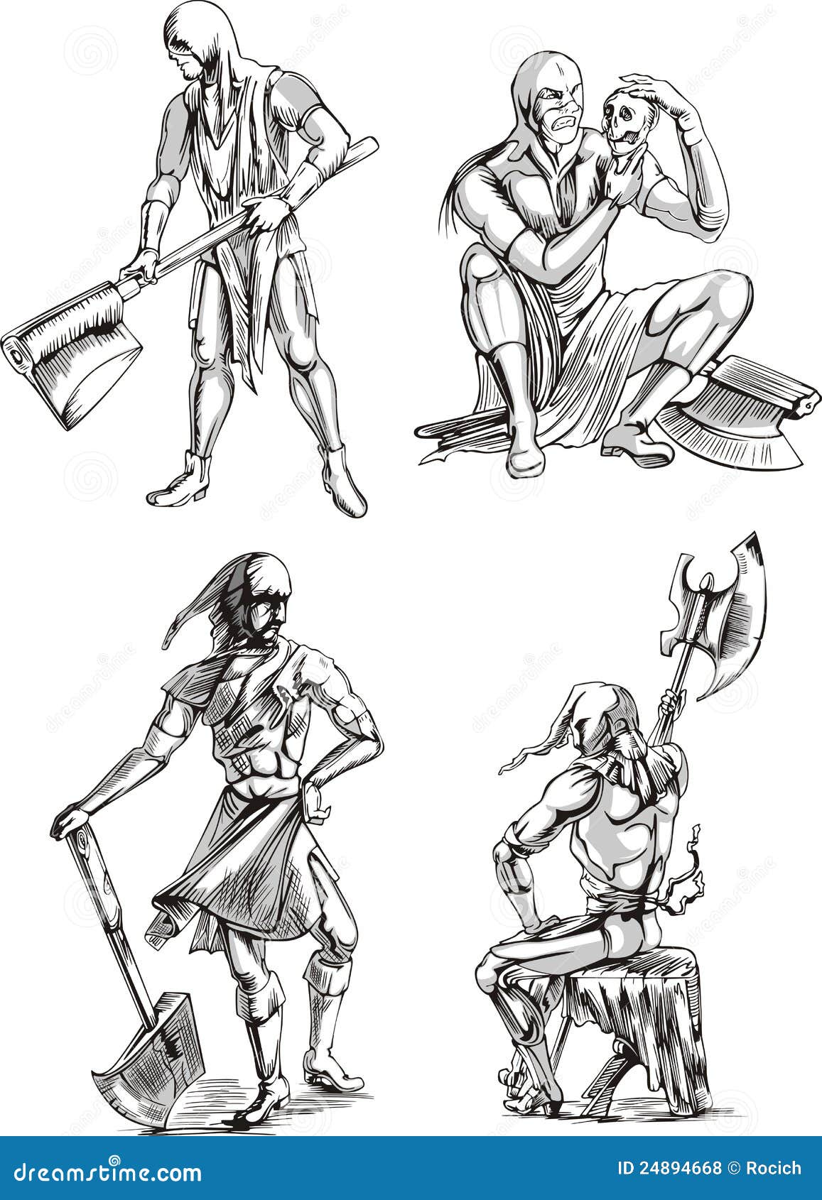 Executioner Sketches stock vector. Illustration of sketch - 24894668