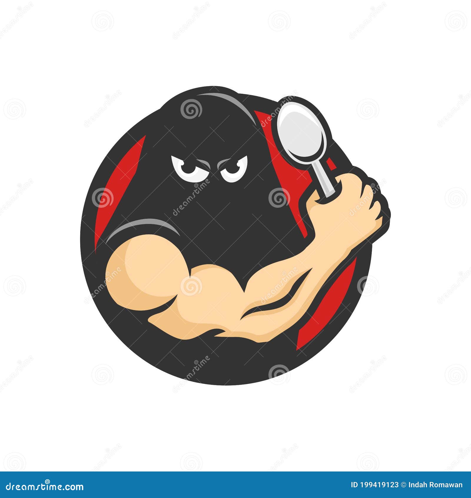 Executioner with Spoon on His Hands. Logo Mascot Character. Vector ...