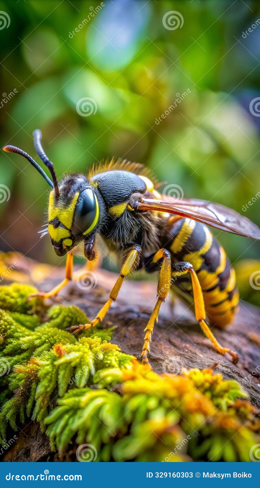Executioner Wasp Bee Goes Forest Stock Illustration - Illustration of ...