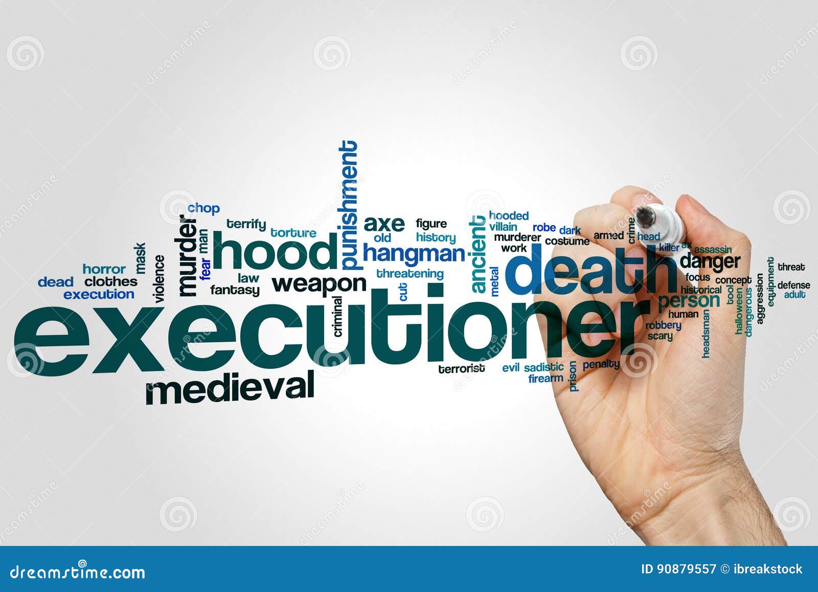 Executioner Word Cloud Concept on Grey Background Stock Image - Image ...