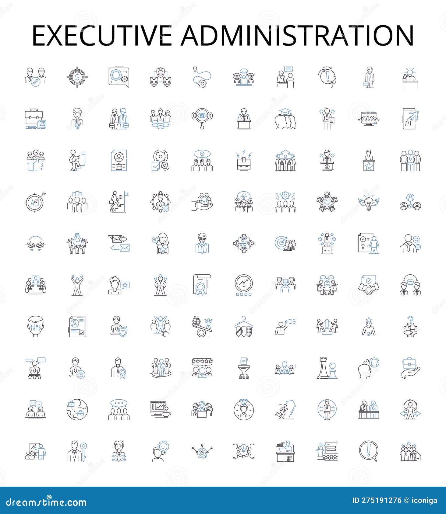 Executive Administration Outline Icons Collection. Executive ...