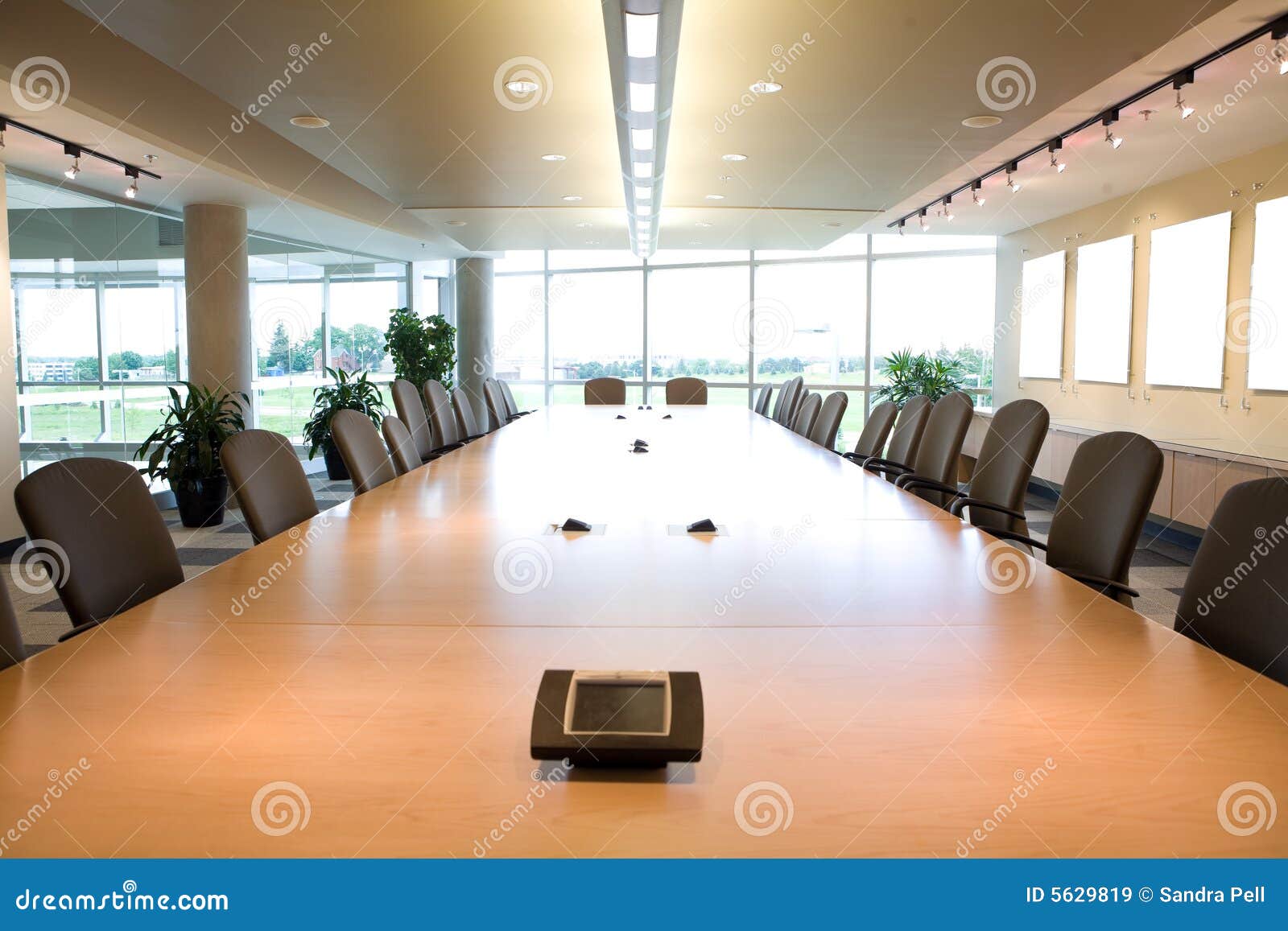 Executive Boardroom Head View in Clean Office. Stock Image - Image of ...