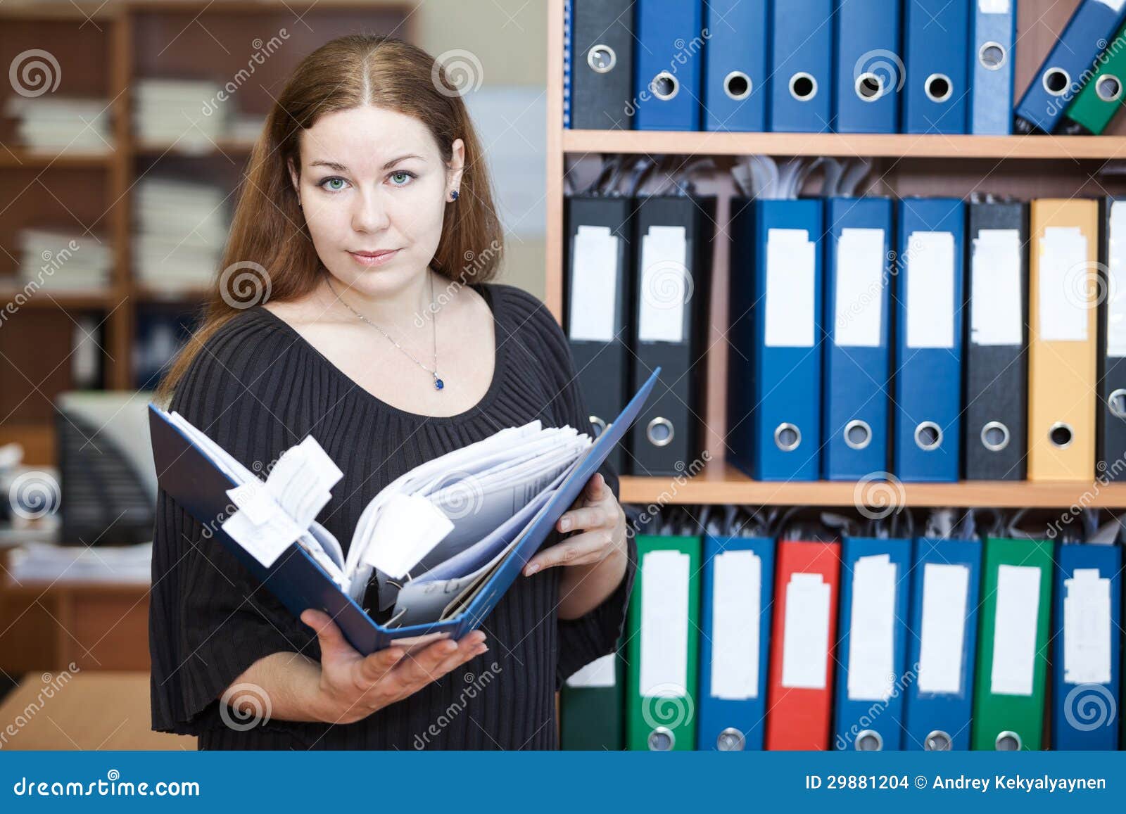 Executive Business Woman Holding Documents Stock Photo - Image of ...