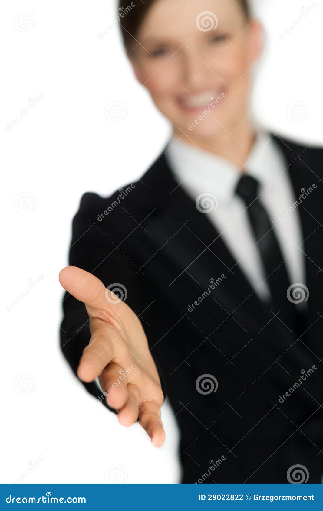 Executive Business Woman Giving Handshake - Shaking Hand Stock Photo ...