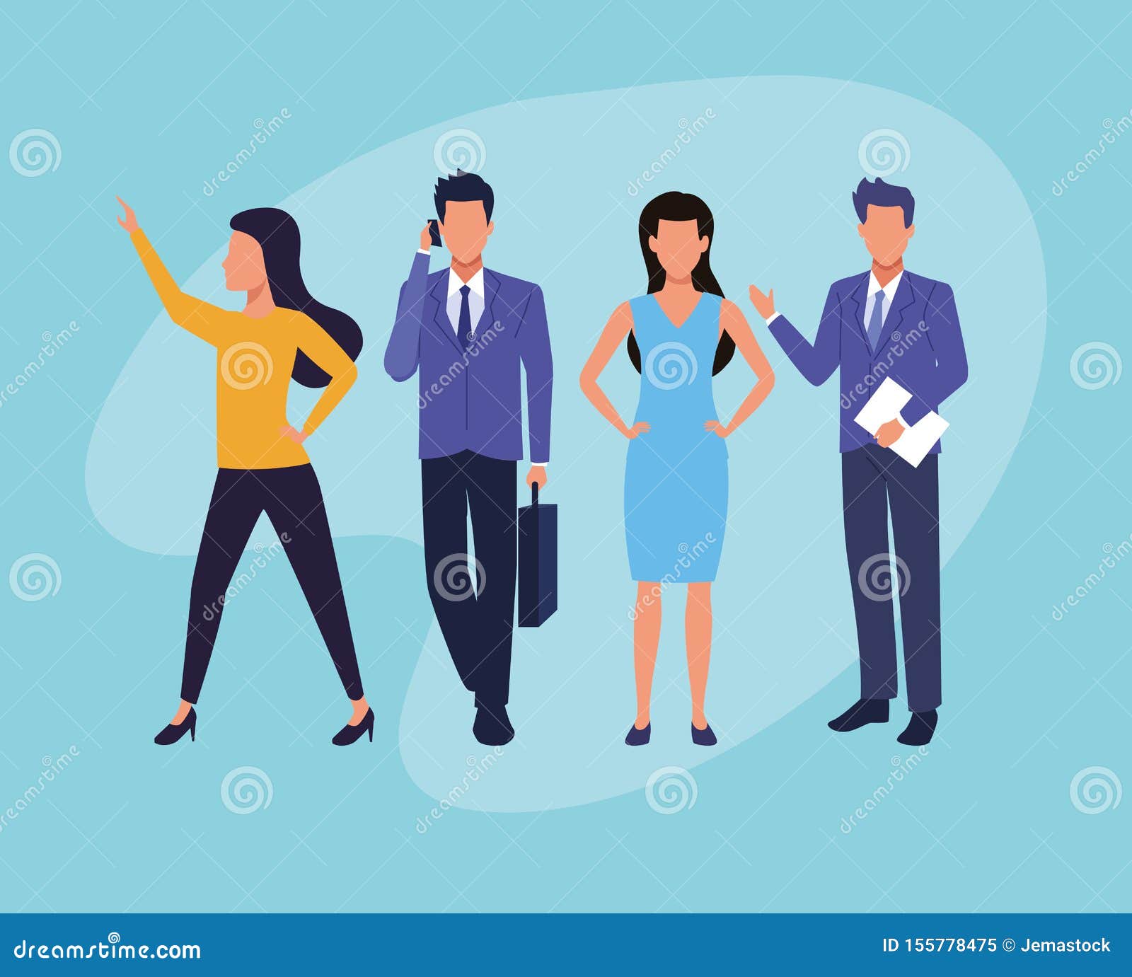 Executive Business Workers Characters Avatars Stock Vector ...