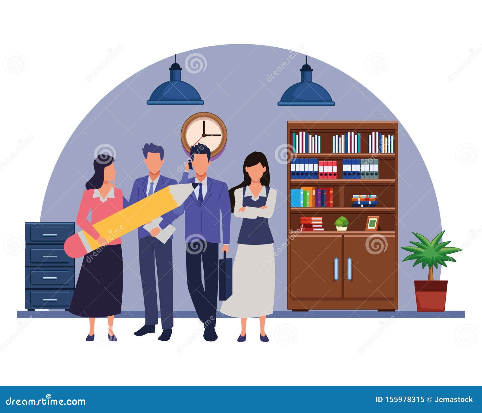 Executive Business Workers with Tools Stock Vector - Illustration of ...