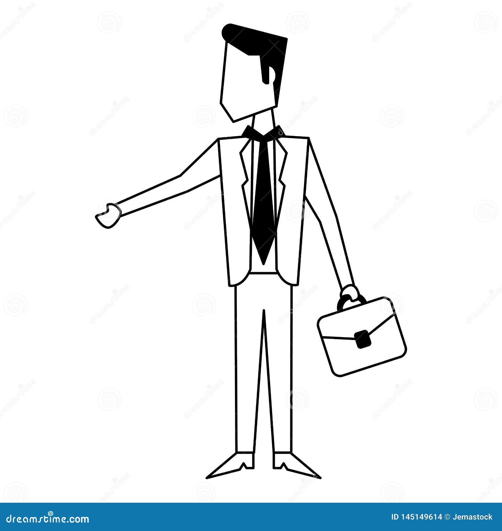 Executive Businessman Avatar in Black and White Stock Vector ...