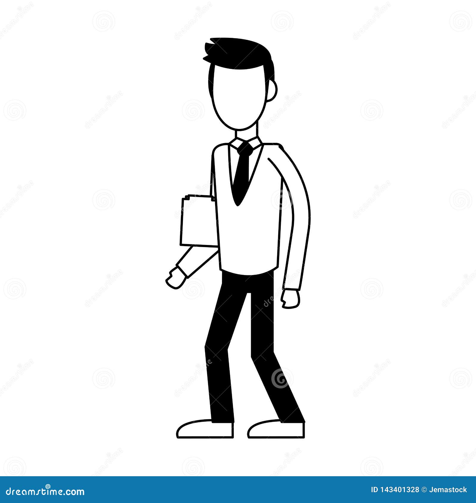 Executive Businessman Avatar in Black and White Stock Vector ...