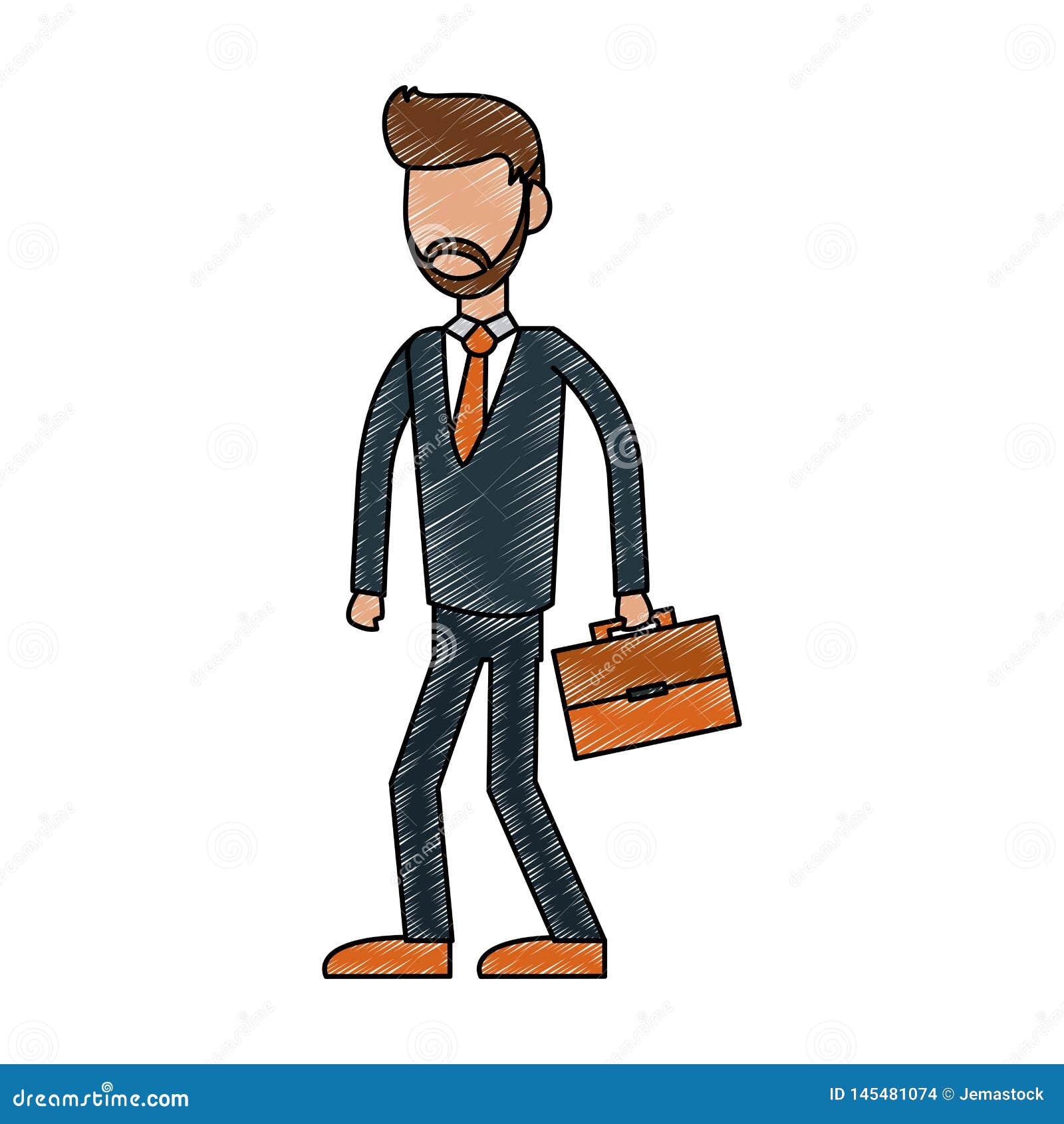 Executive Businessman Avatar Scribble Stock Vector - Illustration of ...