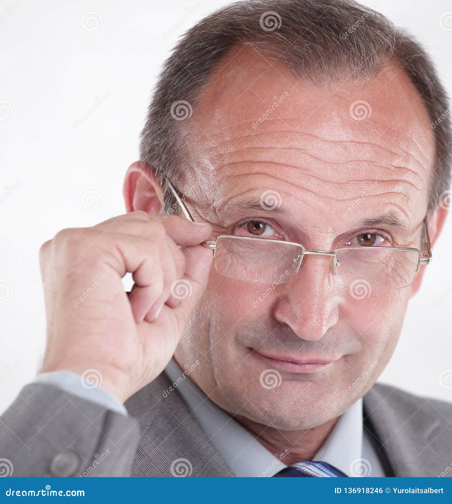 Executive Businessman on a White Background. Photo with Copy Space ...