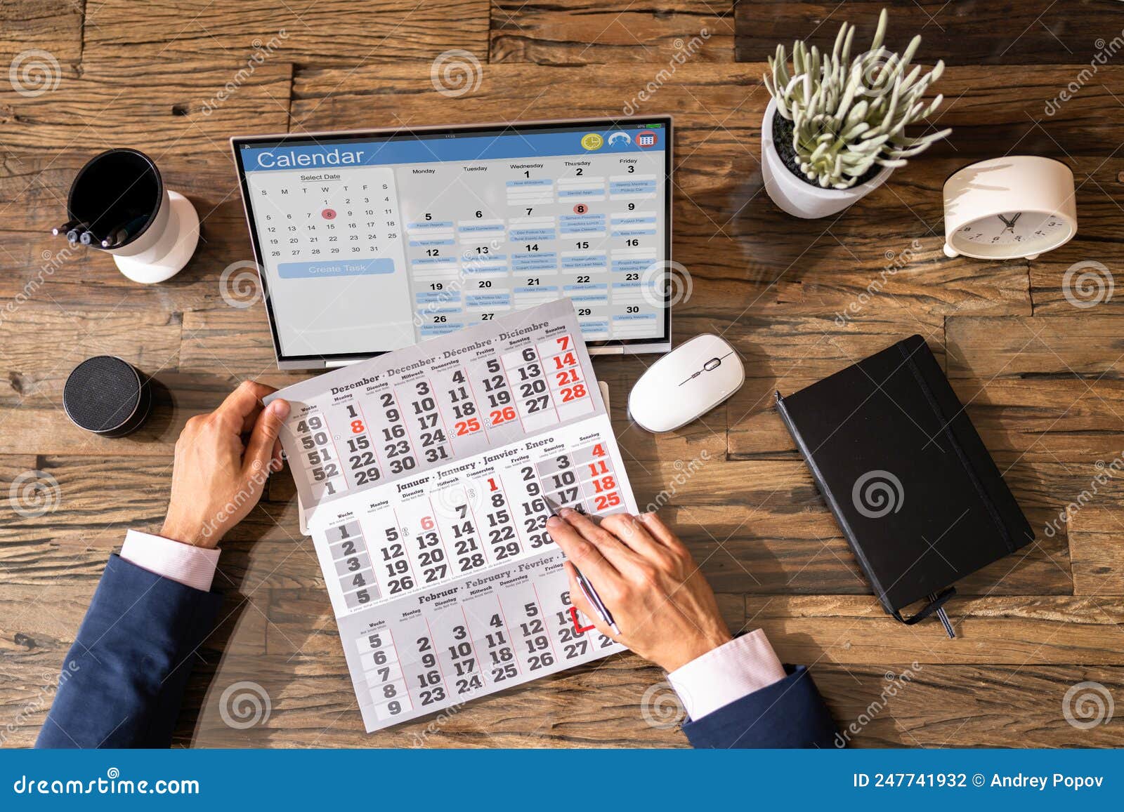 Executive Calendar with Week Agenda Stock Photo - Image of agenda, week ...