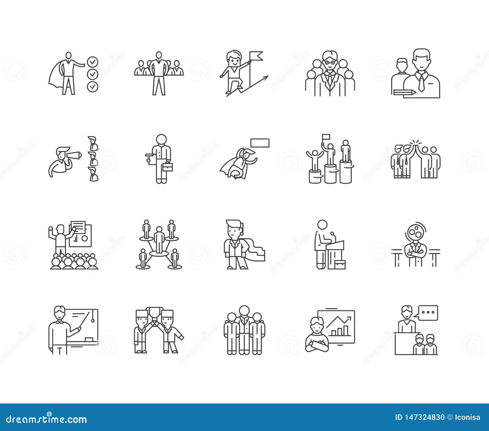 Executive Coach Line Icons, Signs, Vector Set, Outline Illustration ...