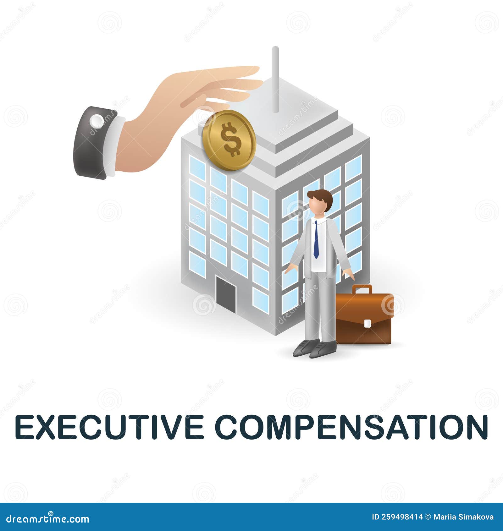 Executive Compensation Icon. 3d Illustration from Esg Collection Stock ...