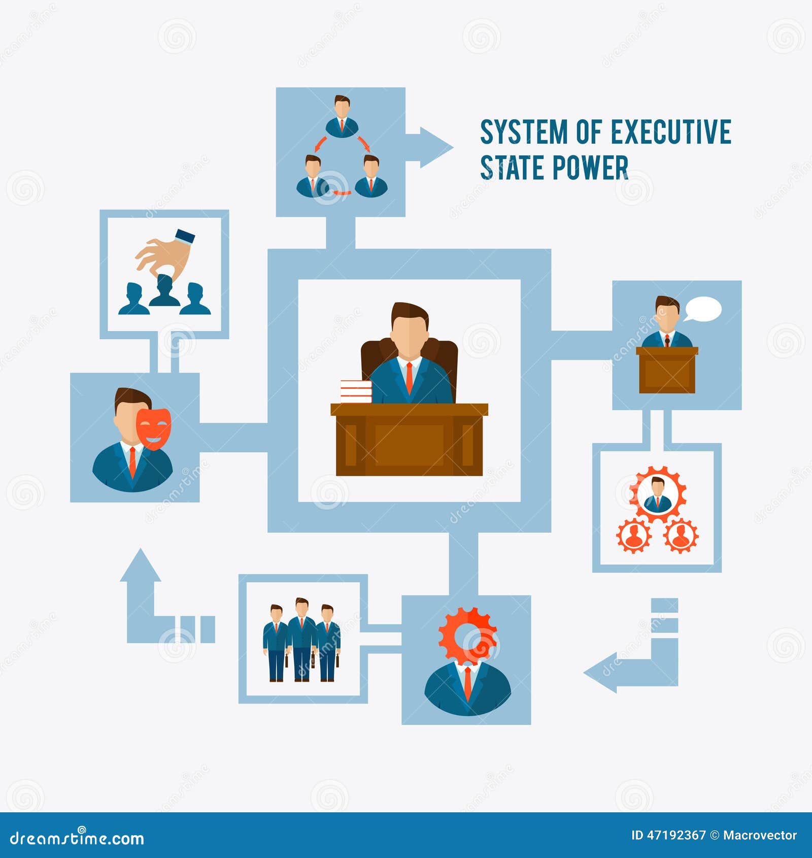 Executive concept flat stock vector. Illustration of icons - 47192367