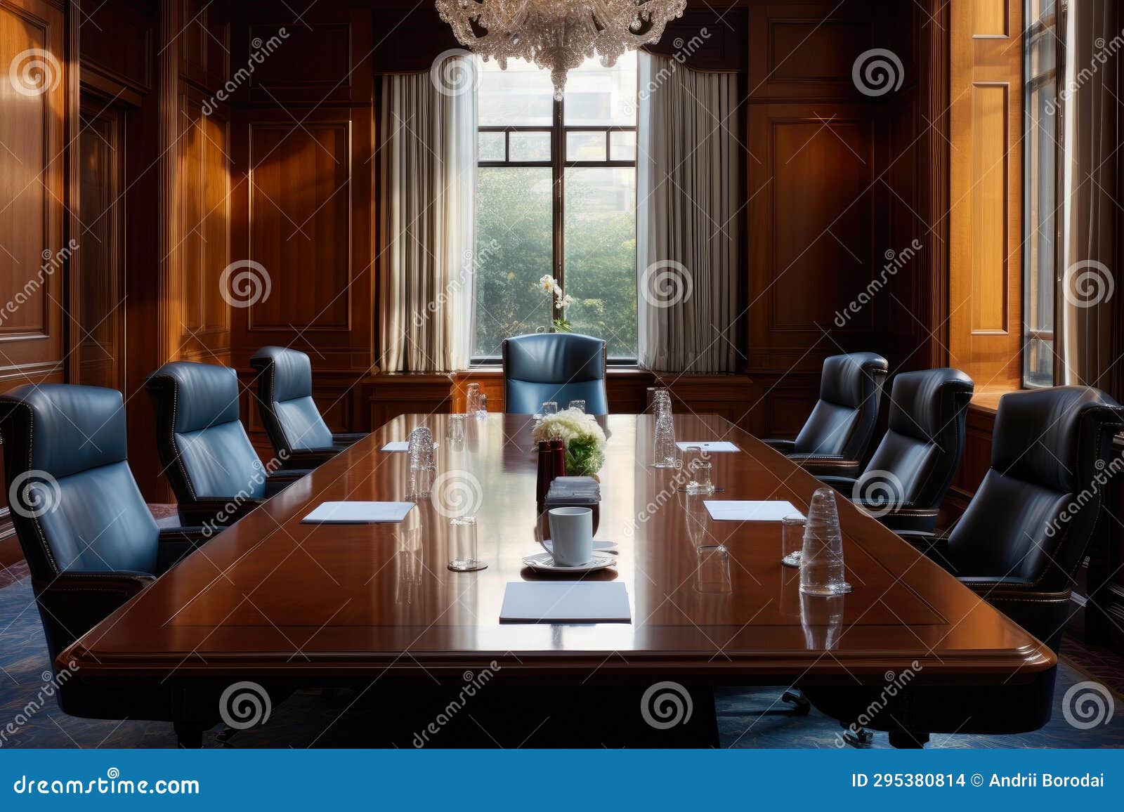 Executive Conference Room in Impeccable Readiness. Stock Illustration ...