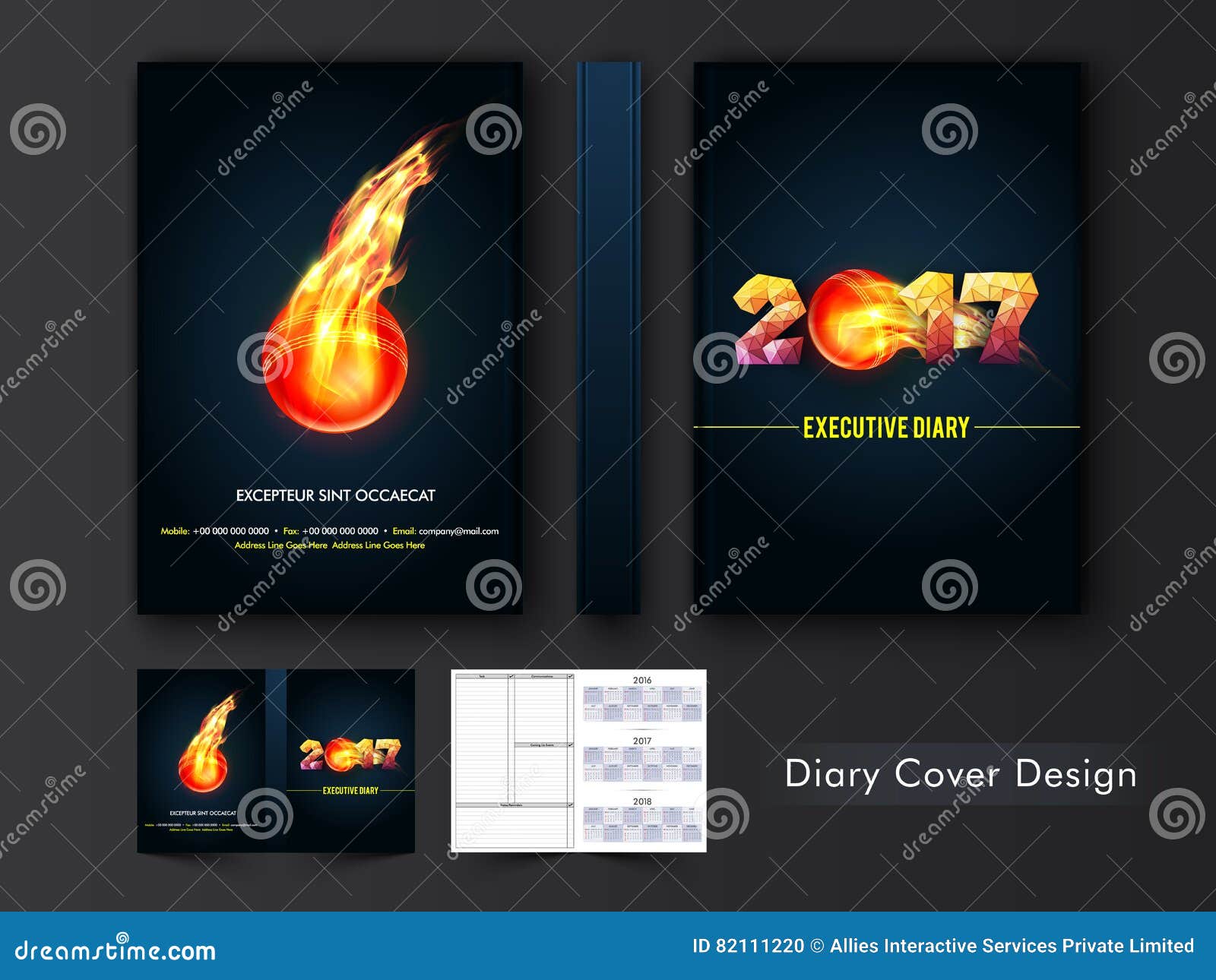 Executive Diary Cover Design. Stock Illustration - Illustration of poly ...