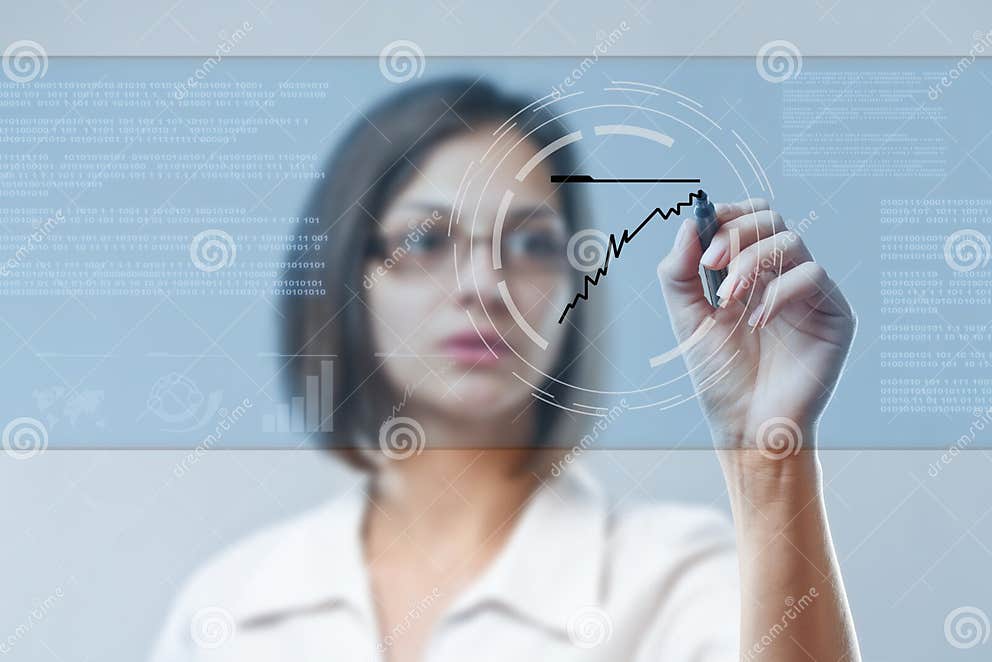 Executive drawing chart stock illustration. Illustration of hand - 24670585