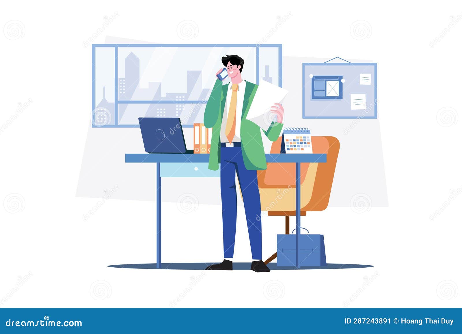 Executive Driving Strategic Initiatives Illustration Concept on White ...