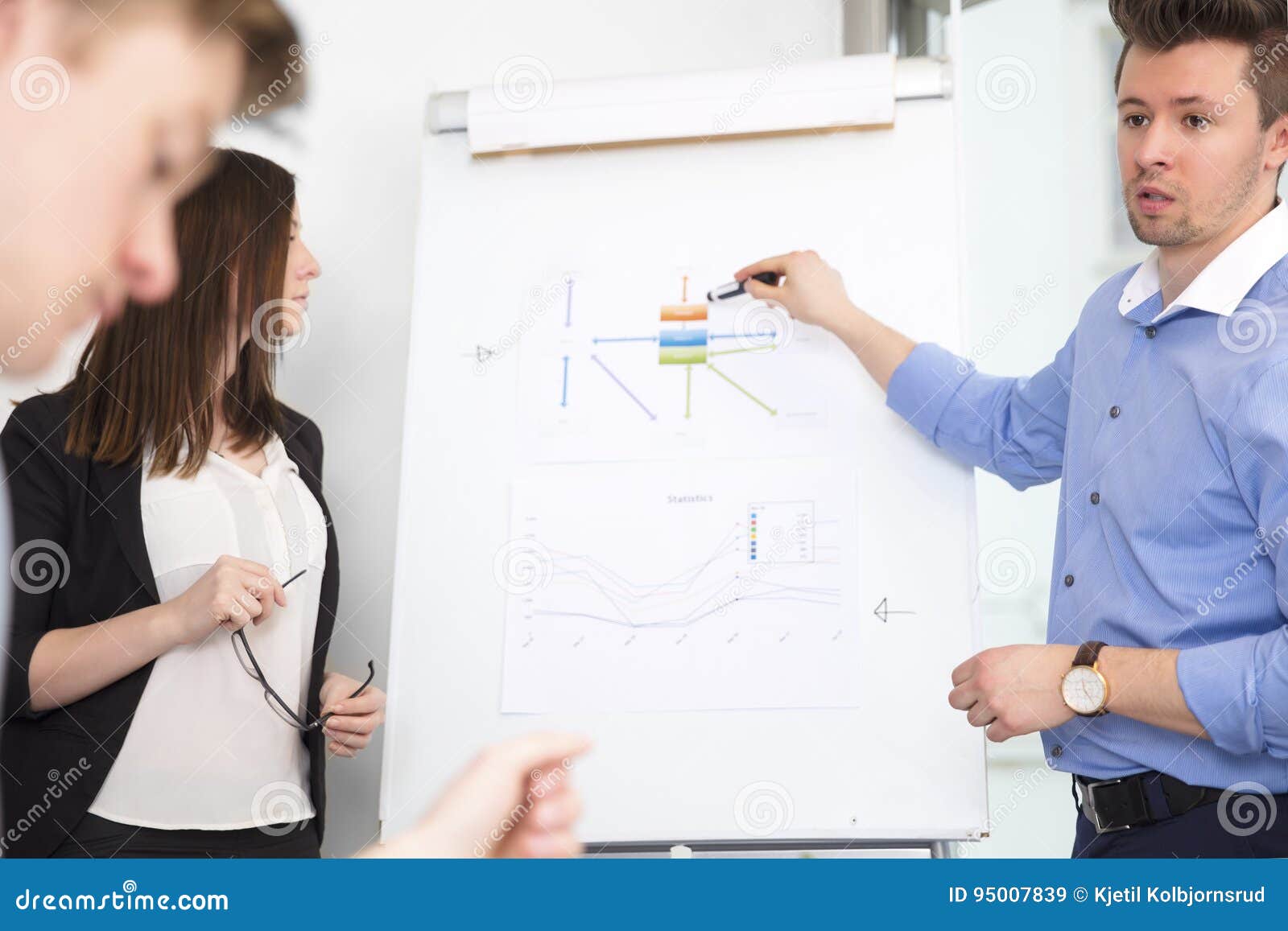 Executive Explaining Chart To Colleagues in Office Stock Image - Image ...