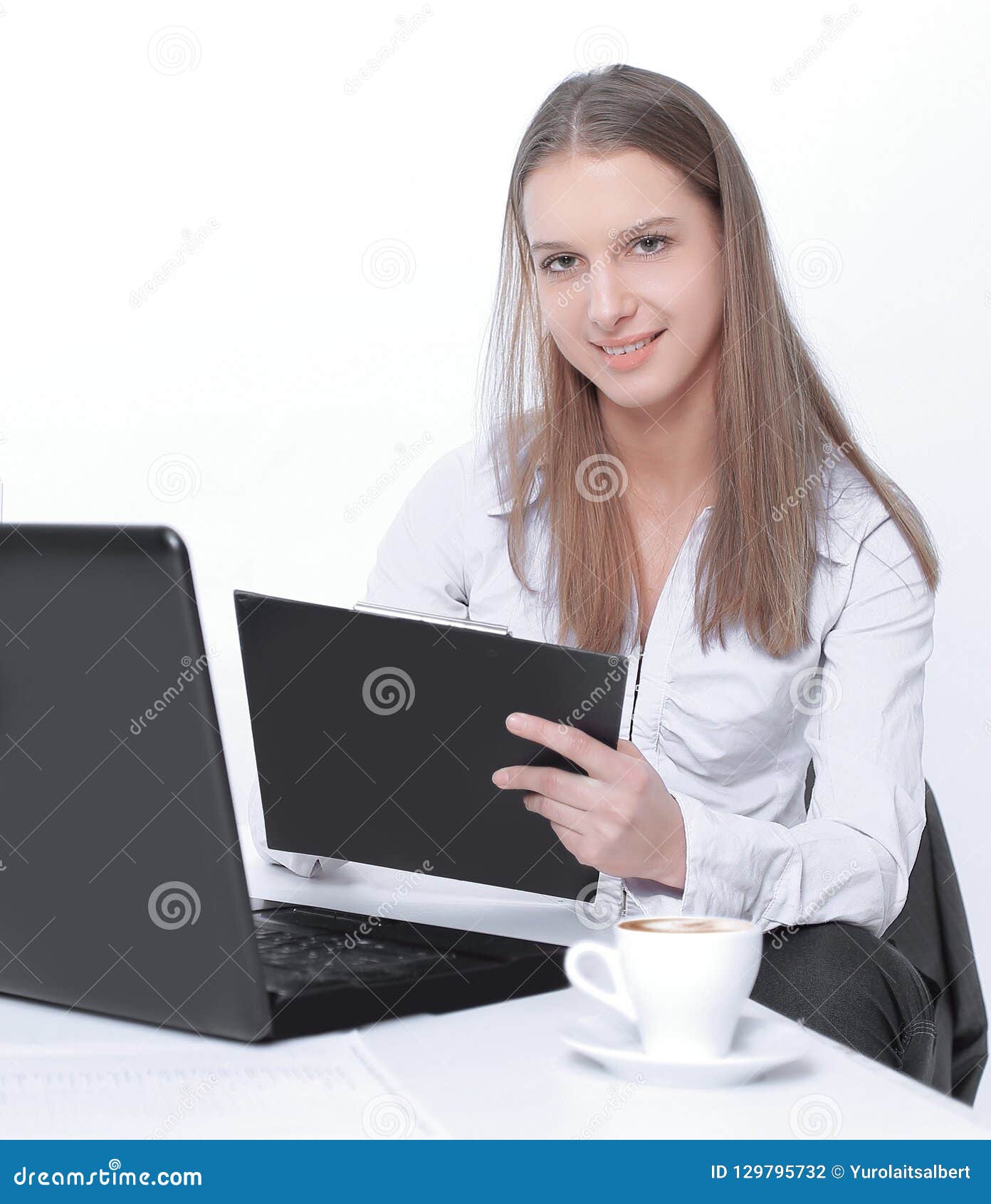 Executive Female Assistant Working with Documents in the Office. Stock ...