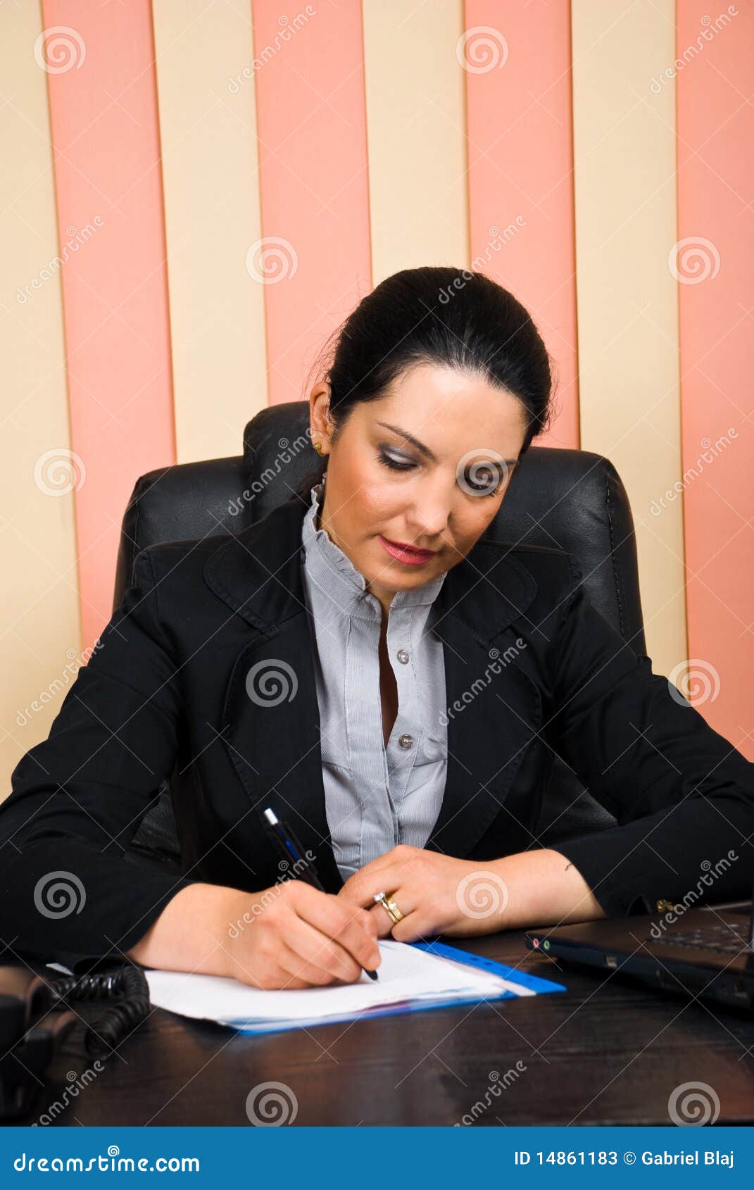 Executive Formal Woman Working in Office Stock Image - Image of ...