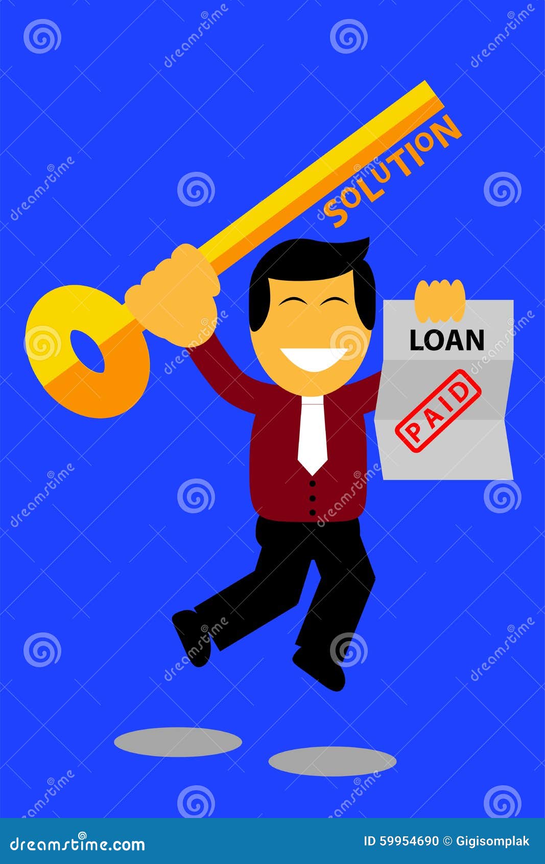 Executive Got Solution of His Loan Problem Stock Vector - Illustration ...