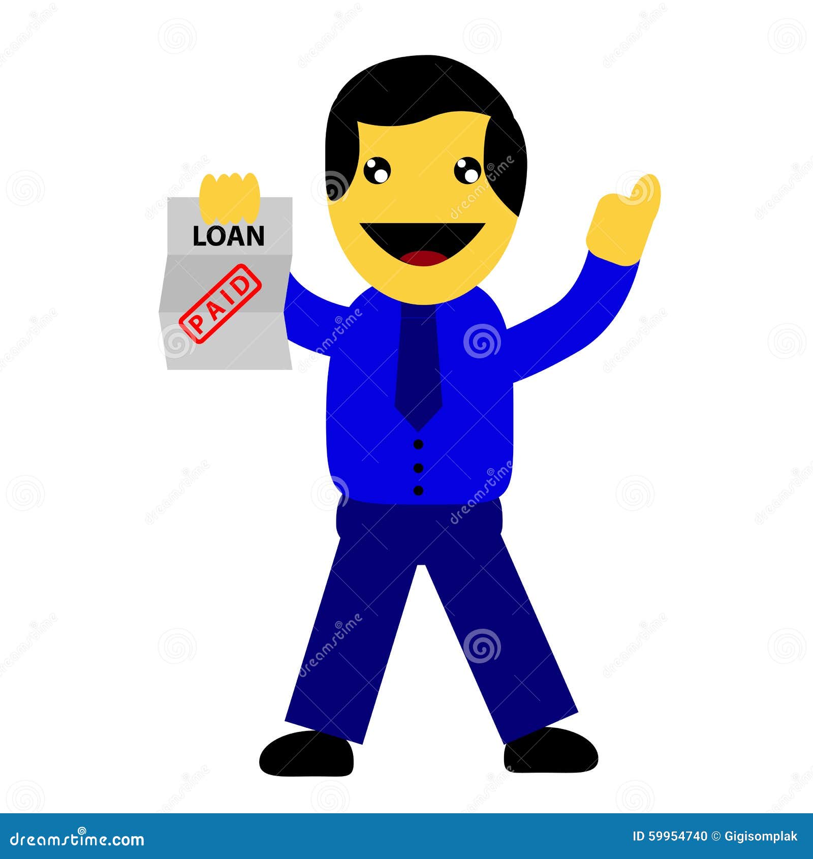 Executive Got Solution of His Loan Problem Stock Vector - Illustration ...
