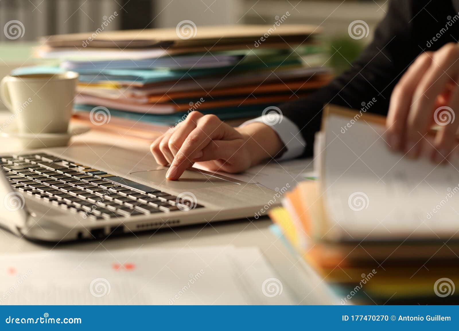 Executive Hands Working Hard Late Hours in the Night Stock Photo ...