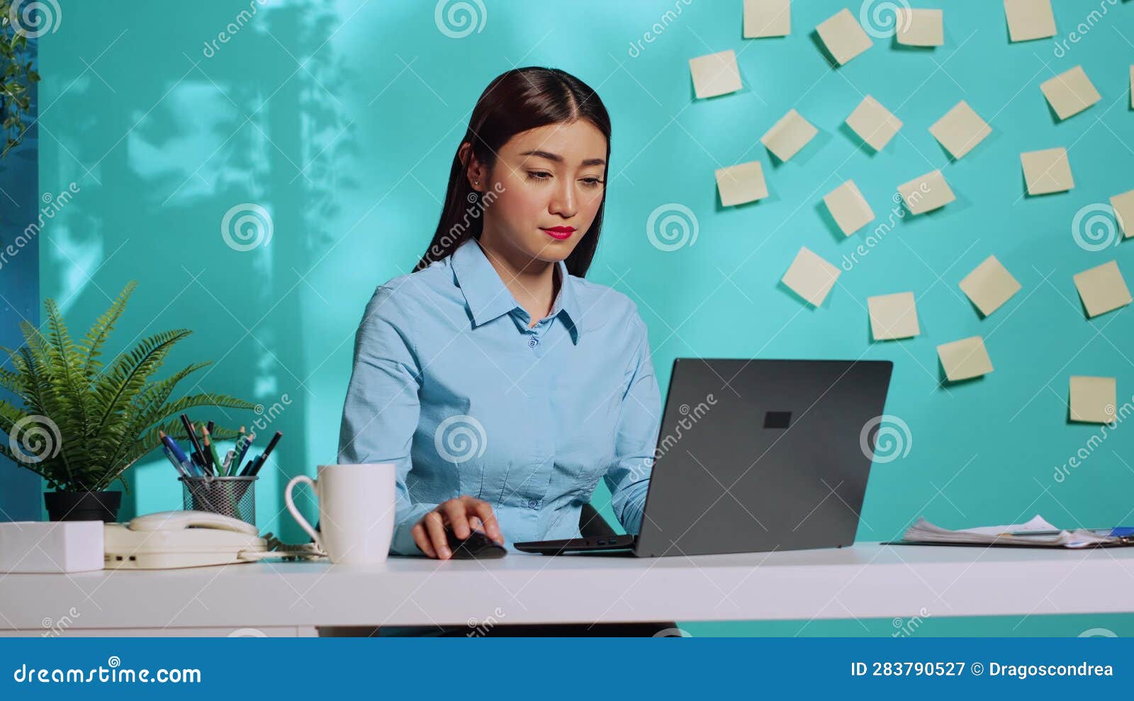 Executive Imputing Data on Laptop Stock Image - Image of colourful ...
