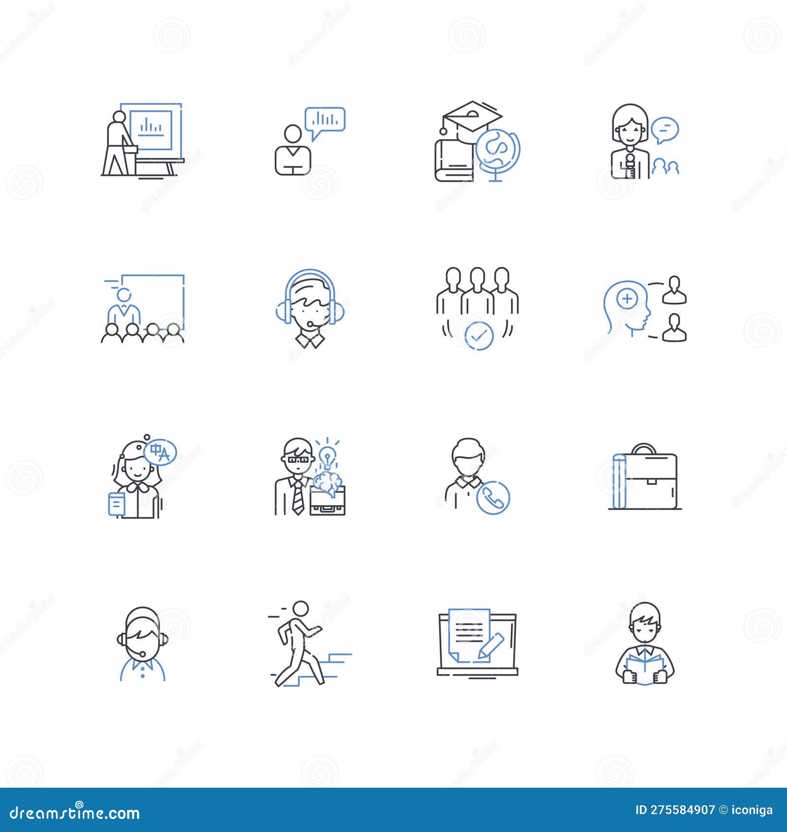 Executive Line Icons Collection. Leadership, Management, Strategy ...