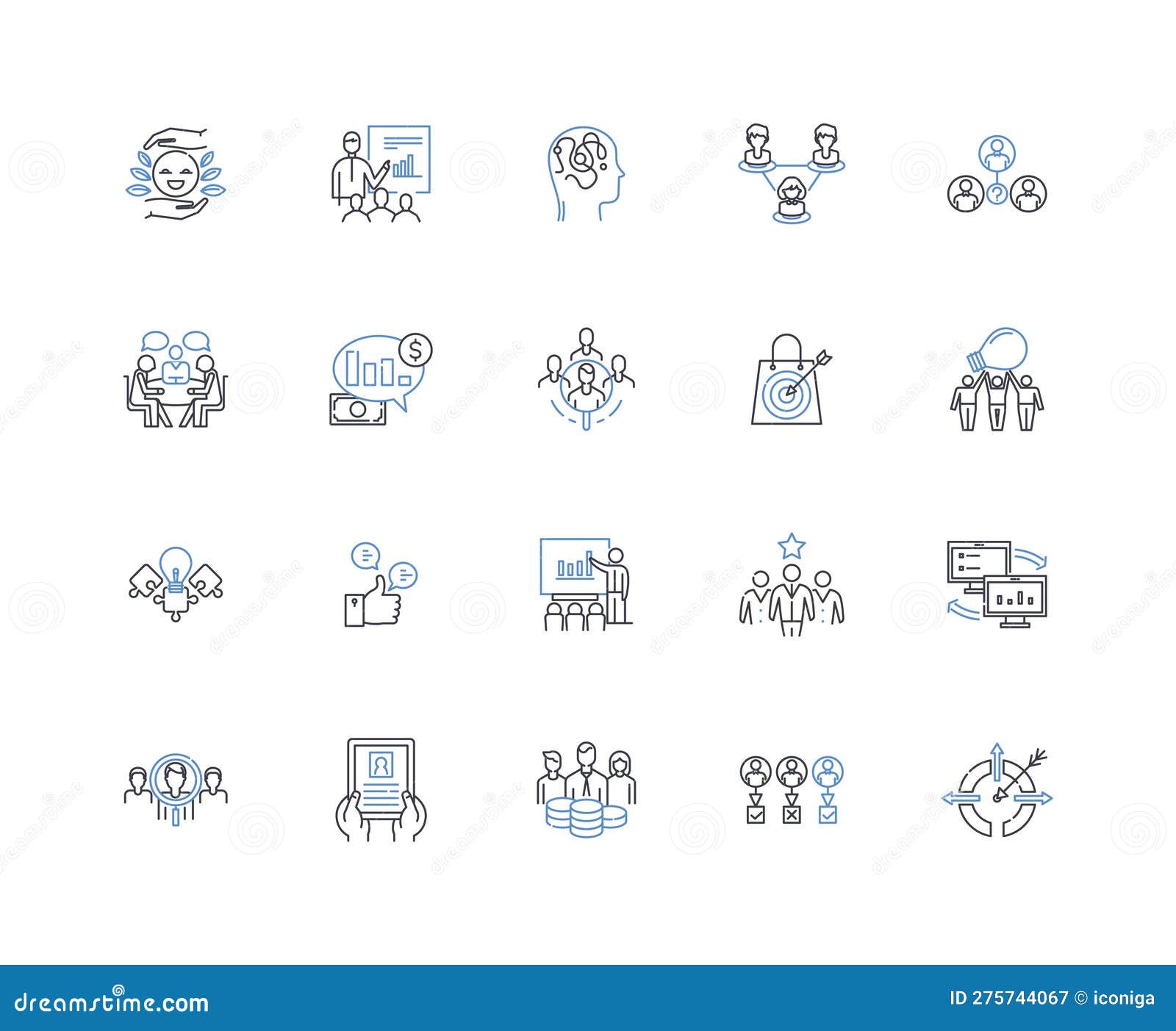 Executive Line Icons Collection. Leadership, Management, Strategy ...
