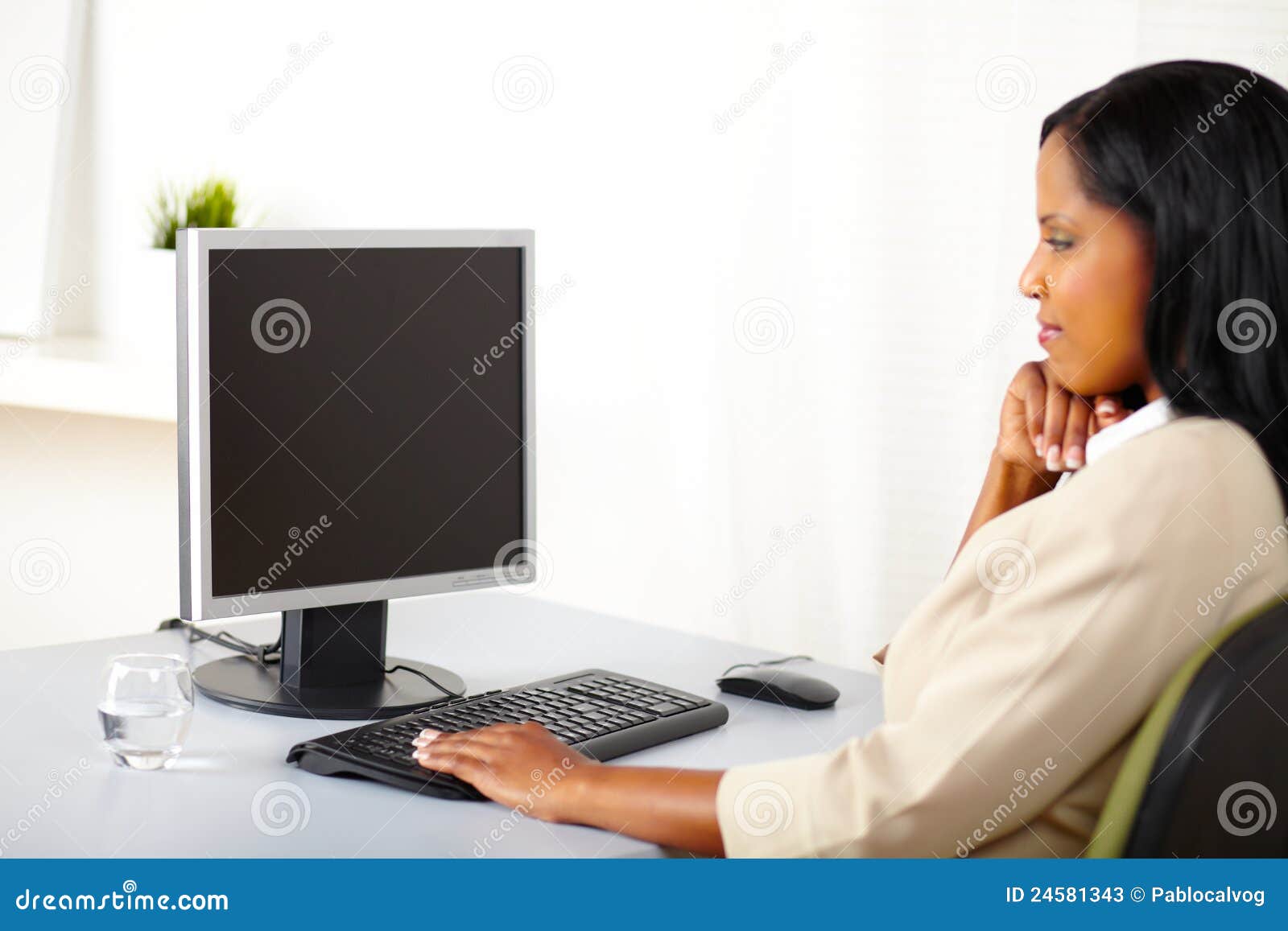 Executive Looking To the Screen Stock Image - Image of business ...