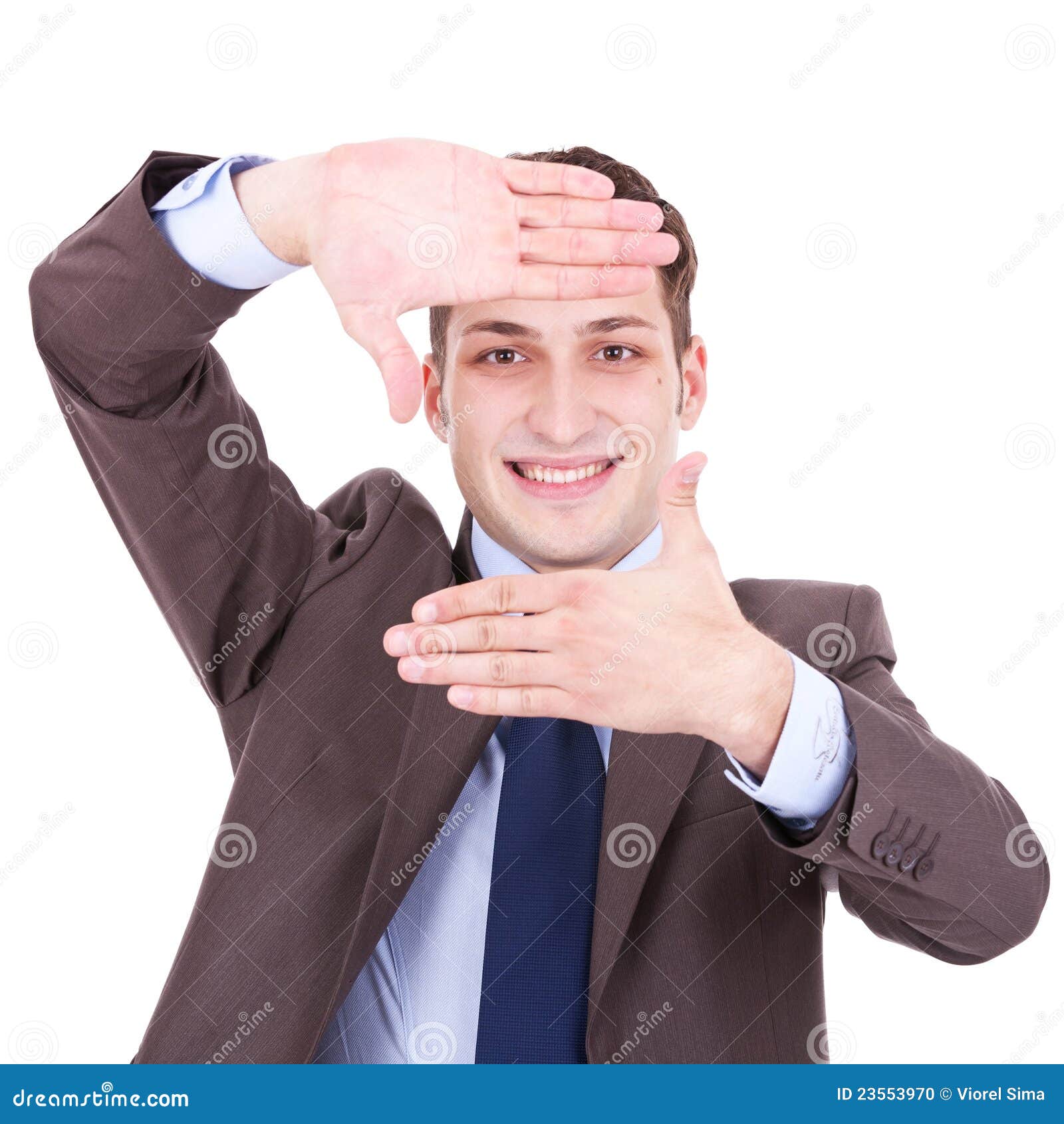 Executive Making Frame with His Hands Stock Photo - Image of executive ...