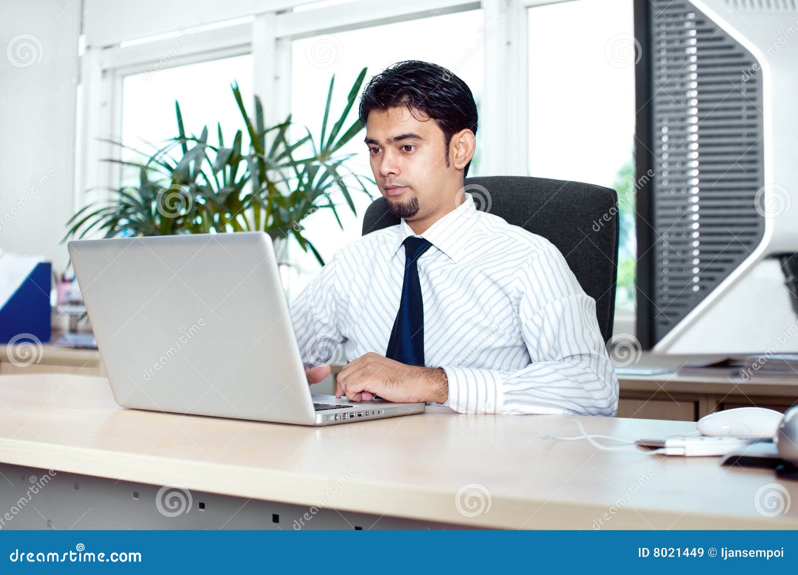 Executive Male Working on Laptop Stock Image - Image of workplace, work ...