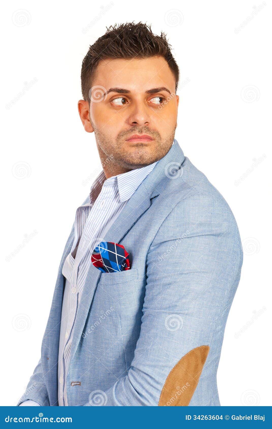 Executive Man Looking Over Shoulder Stock Photo - Image of businessman ...