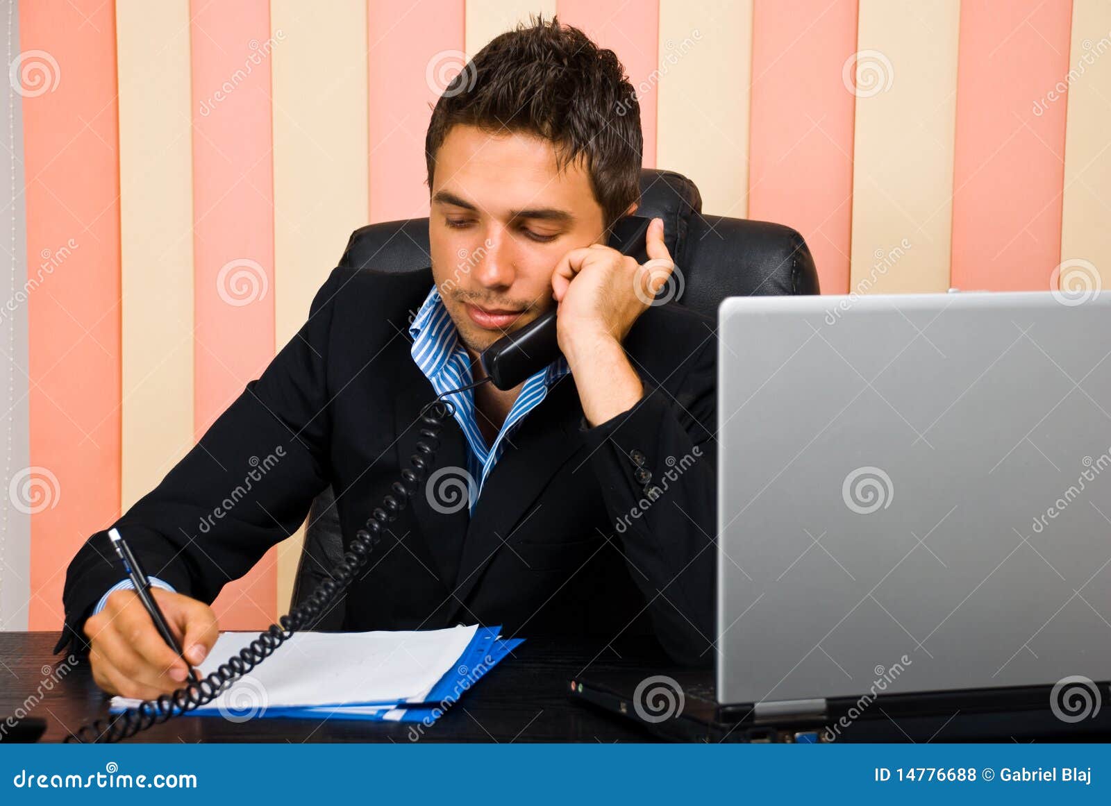 Executive Man on the Phone Taking Notes Stock Photo - Image of ...