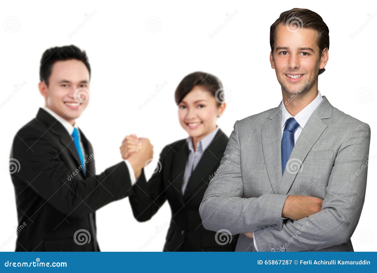 Executive Man with Team at the Background Stock Image - Image of girl ...