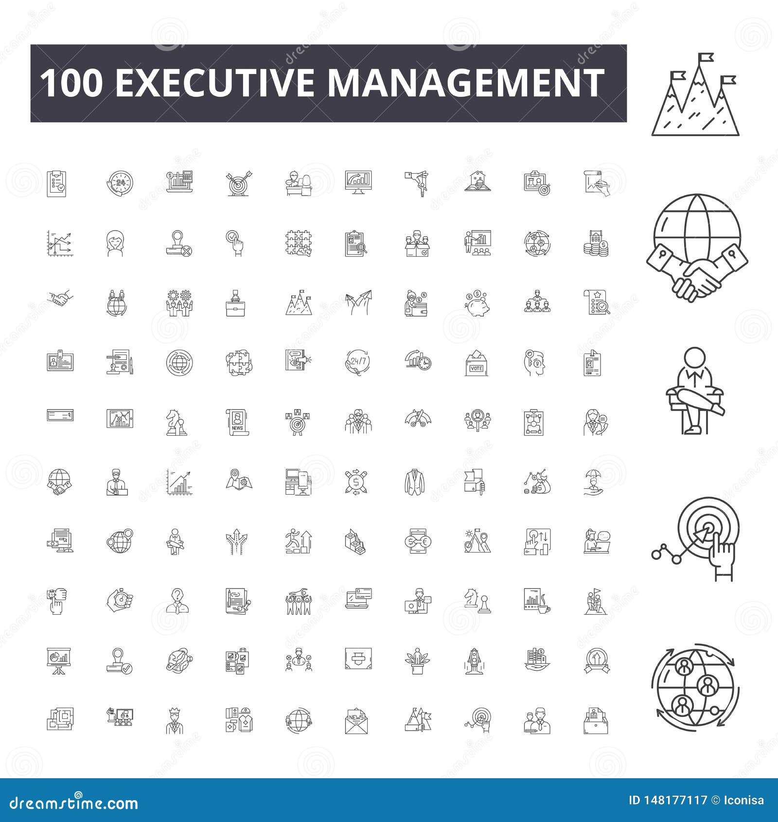 Executive Management Line Icons, Signs, Vector Set, Outline ... Executive Management Line Icons, Signs, Vector Set, Outline ...