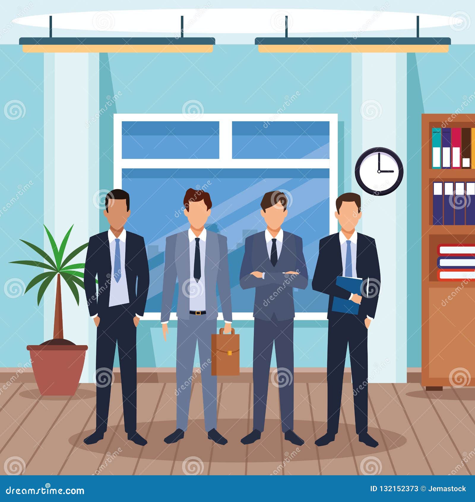 Executive men cartoon stock vector. Illustration of smiling - 132152373