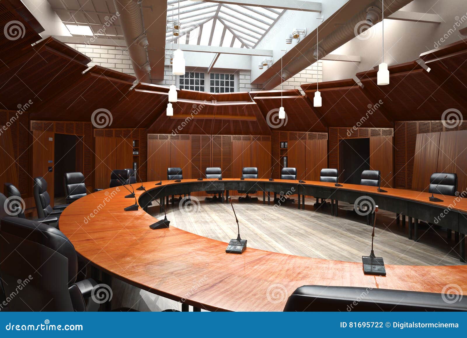Executive Modern Empty Business Office Conference Room with Overhead ... Executive Modern Empty Business Office Conference Room with Overhead ...