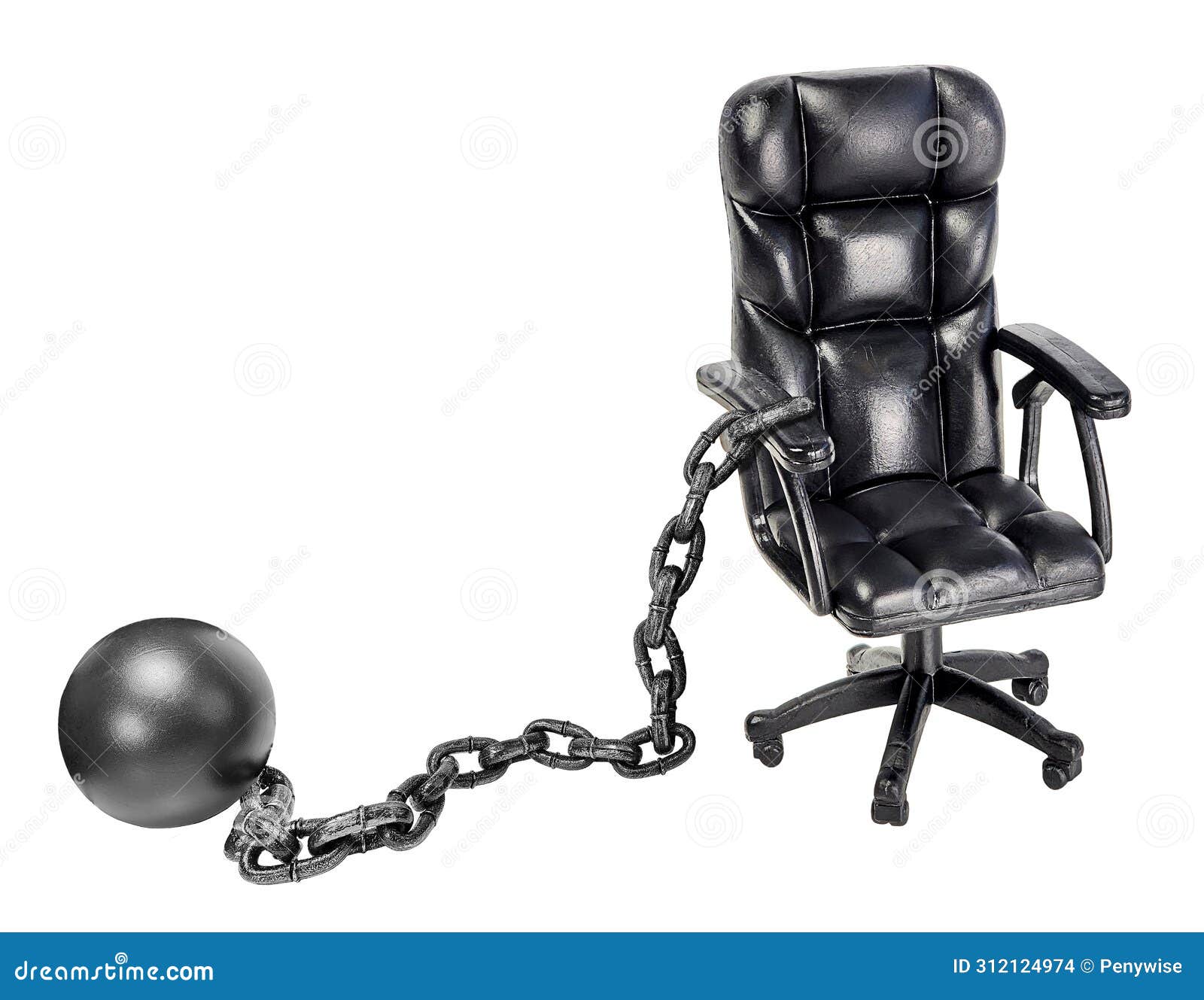 Executive Office Chair with Ball and Chain Stock Photo - Image of ...