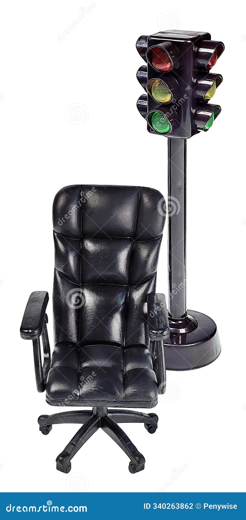 Executive Office Chair Front with Traffic Light Stock Photo - Image of ...
