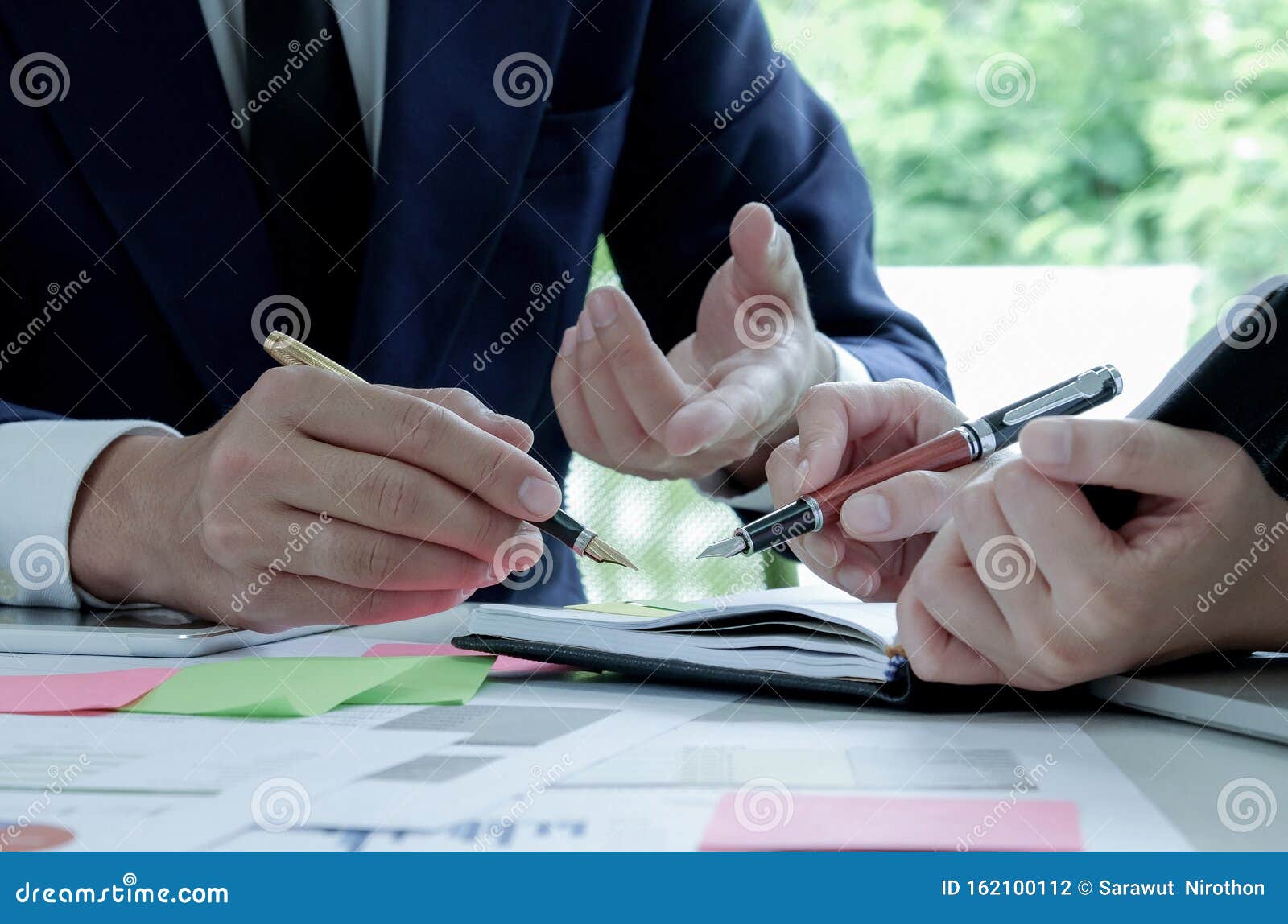The Executive Is Ordering The Secretary Work. Documents Placed On The ...