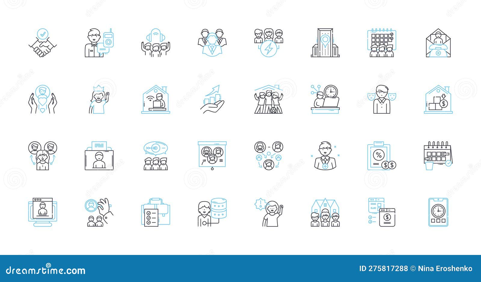 Executive Roles Linear Icons Set. Leadership, Decision-making ...