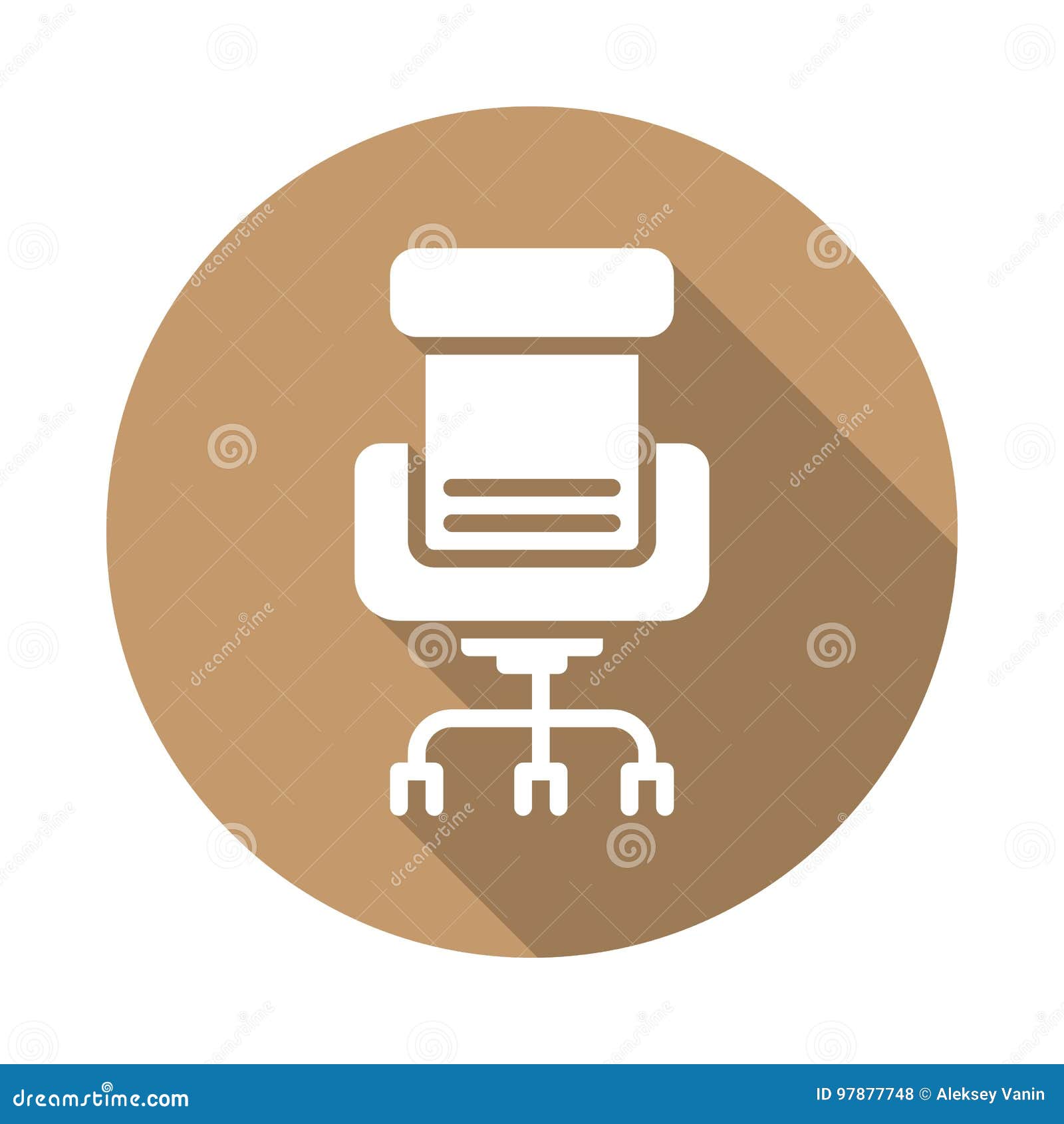 Executive seat flat icon stock vector. Illustration of shadow - 97877748