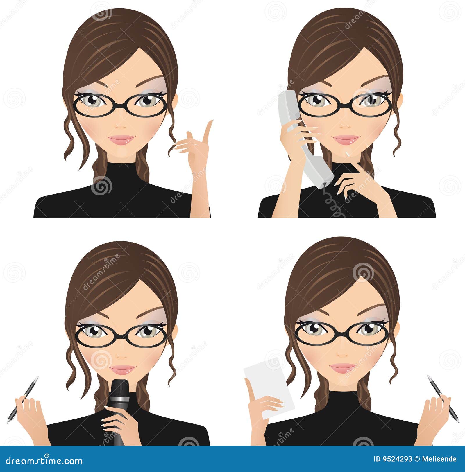 Executive Secretary stock vector. Illustration of phone - 9524293