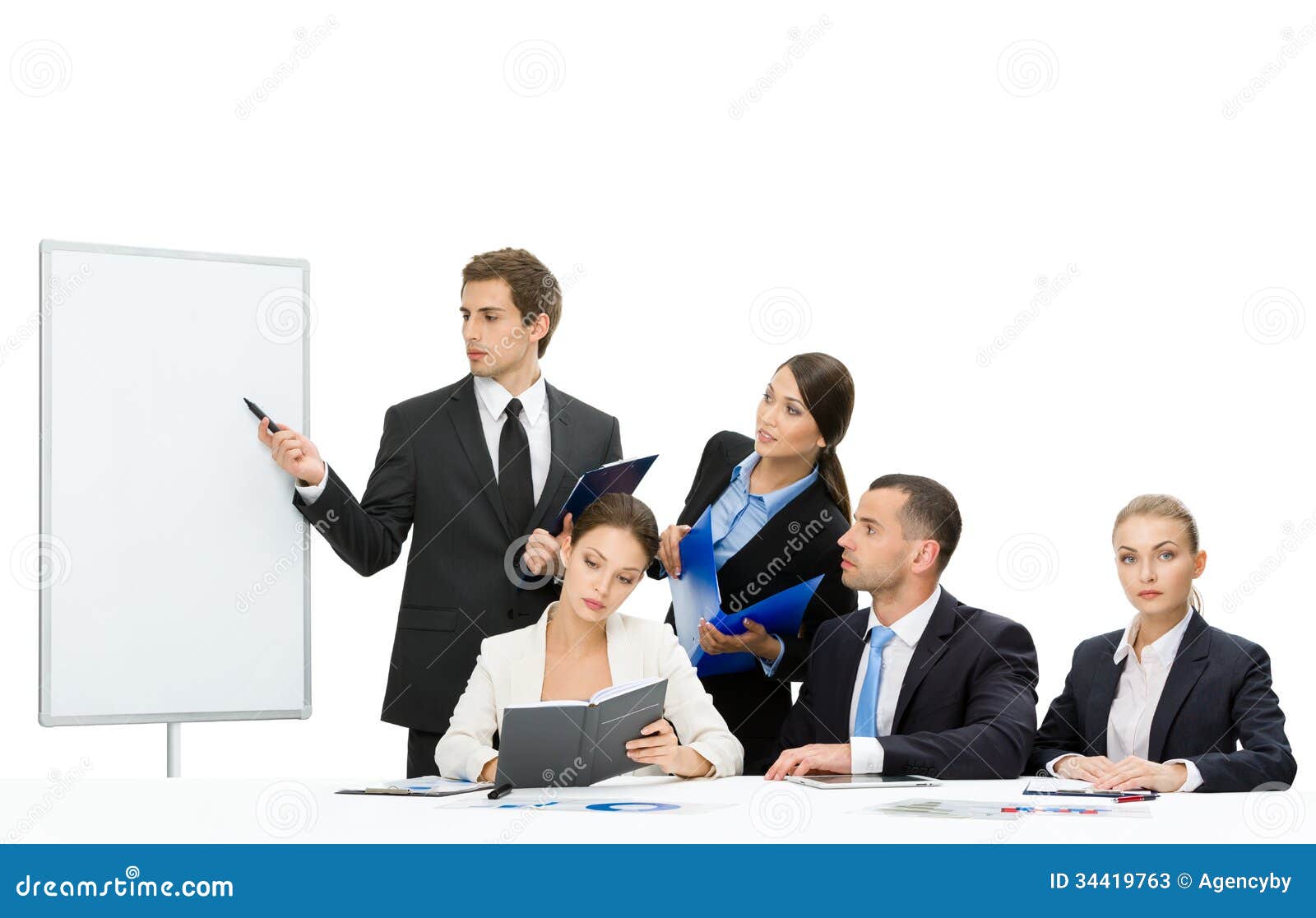 Executive Showing Something on Screen To the Group of People Stock ...