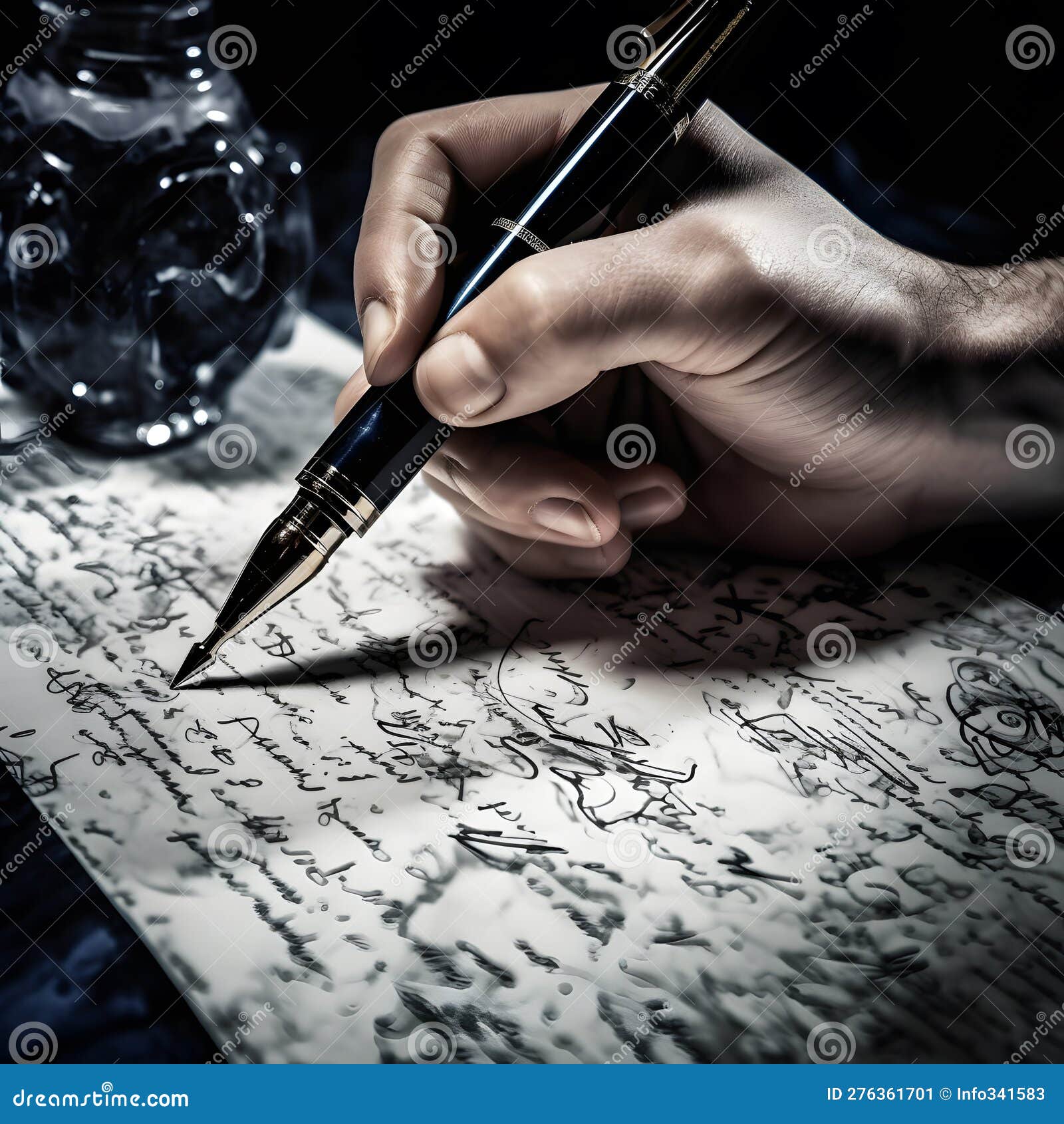 Signing With A Fountain Pen Vector Illustration | CartoonDealer.com ...