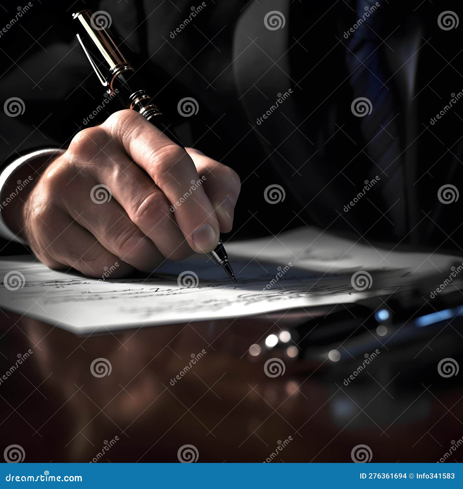 Signing With A Fountain Pen Vector Illustration | CartoonDealer.com ...